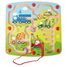 HAPE Kinder Spiel "Baufahrzeuge-Labyrinth", bunt, Holz, B:25cm H:2cm T:25cm, Spiele