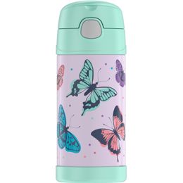 Thermos Isolierflasche "FUNTAINER STRAW BOTTLE, doppelwandiger Edelstahl, spülmaschinenfest", 350mlbutterflies, Trinkflaschen, 0,35l, mit