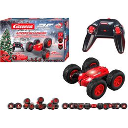 Carrera Kinder Spielzeug-Adventskalender "RC Mini Turnator, ferngesteuertes RC Auto zum Selberbauen"rot, Kunststoff, T:16cm, Adventskalender, mit 360