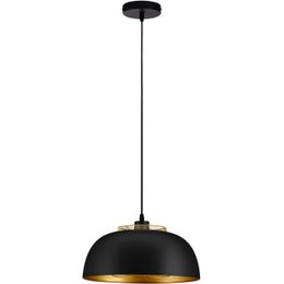 NOVA LUCE Pendelleuchte "SQUBE", 1, Ø 35cm H: 130cm, 1 Stk.schwarz, gold, Esszimmer, Leuchten