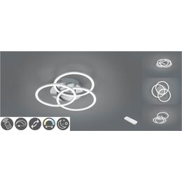 LED Deckenleuchte "Circle", 1, H: 9,5cm, 1 Stk., grau, REALITY LEUCHTEN, Wohnzimmer, Leuchten, Deckenlampe Nickel matt mit schwenkbaren Ringen /