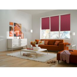 Elektrisches Rollo SUNLINES, B:140cm H:180cm, rot, Kunststoff, Metall, Polyester, Rollos, "Funky Square", appgesteuert via Bluetooth, mit Akku und