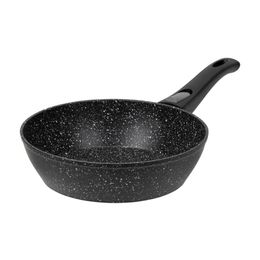 Bratpfanne "Leo, Wokpfanne mit vierschichtiger Marmor-Antihaftbeschichtung", &Oslash; 24cm + H&ouml;he 6,8cm, schwarz, RESTO KITCHENWARE, Pfannen, mit einem