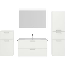 Badm&ouml;bel-Set Nobilia, B:210cm H:169cm T:48,7cm, wei&szlig;, Kastenm&ouml;bel-Sets, "Tolvina", inkl. Spiegel mit Touch-Sensor, in vier Breiten