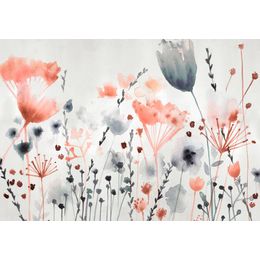 Fototapete "Watercoloured Meadow", B/L: 2,8mm x 2,8mm, Rollen: 8 St., rosa, Art for the home, Schlafzimmer, Tapeten, Aquarelle Wiese 280x372 cmBlumen