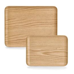 zeller PRESENT Servierplatte, B/H/L: 28cm x 1,5cm x 36cm, beige, Servierplatten, Holzlaminat / Furnierholz