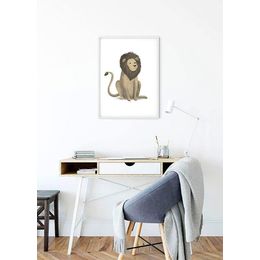 Komar Bild "Cute Animal Lion", B/H/T: 50cm x 70cm, Tiere, 1 Stk., bunt, Wohnzimmer, Bilder, Wandbild zur Dekoration - ohne Rahmen
