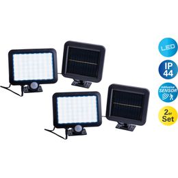 Näve LED Solarleuchte NÄVE, B:5,5cm H:13cm L:15cm, schwarz, Garten, Leuchten, "Pepe", 2er Set, inkl. Bewegungsmelder Reichweite max. 5-8 m, kaltweiß