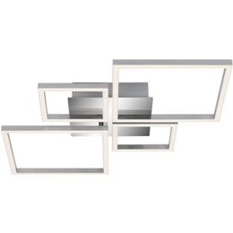 LED Deckenleuchte "3128018 FRAME", wei&szlig;, Briloner Leuchten, Wohnzimmer, Leuchten, Deckenlampe, 75x47x7,3cm, Chrom-Alu, 44W, Wohnzimmer, Schlafzimmer