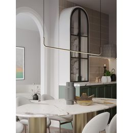 NOVA LUCE Pendelleuchte "STRITA", 1, H: 150cm, 1 Stk., schwarz, Esszimmer, Leuchten