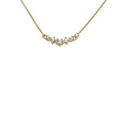 Firetti Damen Kette mit Anhänger "Schmuck Geschenk Gold 585 Halsschmuck Halskette Goldkette Ankerkette", 0,08, Diamanten Gelbgold 585, L: 42, gold,