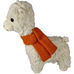 Heunec Kinder Kuscheltier "Kuma Lama, 30 cm, mit orangefarbenem Schal", weiß, H:30cm, Plüschfiguren, mit individueller Bestickung, Made in Germany