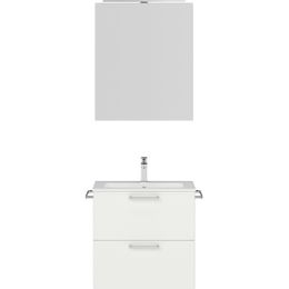 Badm&ouml;bel-Set Nobilia, B:61cm H:169cm T:48,7cm, wei&szlig;, Kastenm&ouml;bel-Sets, "Tolvina", inkl. Spiegelschrank mit Beleuchtung und Dimmerfunktion, in 4