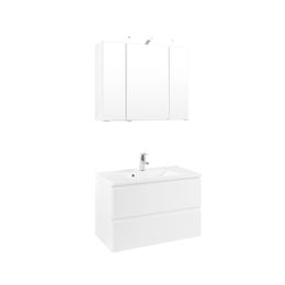 Badm&ouml;bel-Set Welltime, wei&szlig;, Kastenm&ouml;bel-Sets, "Cardiff", Breite 80 cm, griffloses Design