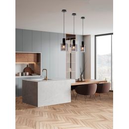 NOVA LUCE Pendelleuchte "MIRBI", 1, &Oslash; 18cm H: 154cm, 1 Stk.schwarz, rauch, Esszimmer, Leuchten