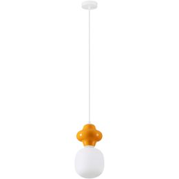 NOVA LUCE Pendelleuchte "CLIO", 1, Ø 18cm H: 198cm, 1 Stk.orange, weiß, Esszimmer, Leuchten