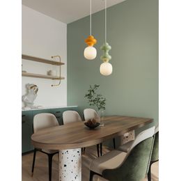 NOVA LUCE Pendelleuchte "CLIO", 1, &Oslash; 18cm H: 198cm, 1 Stk., orange, Esszimmer, Leuchten