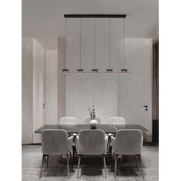 NOVA LUCE Pendelleuchte "MORFI", 5, H: 161cm, 1 Stk., schwarz, Esszimmer, Leuchten