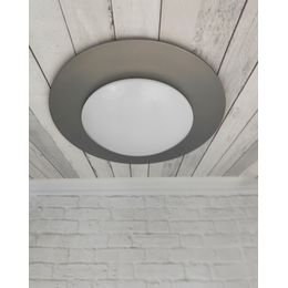 Niermann Deckenleuchte "Deckenschale Saturn", 1, &Oslash; 53cm H: 10cm, 1 Stk., silber, Wohnzimmer, Leuchten, E27 Fassung f&uuml;r einfachen Leuchtmittelwechsel
