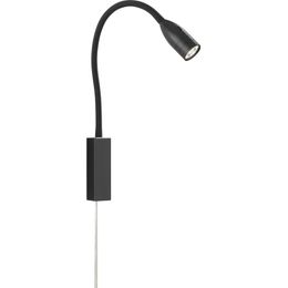 Fischer und Honsel Wandleuchte "Sten", 1, H: 61cm, schwarz, FISCHER & HONSEL, Wohnzimmer, Leuchten, Bettleuchte ideal f&uuml;r Boxspringbetten