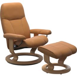 Fu&szlig;hocker stressless, B:54cm H:38cm T:39cm, braun, Garten, Hocker, "Consul", mit Classic Base, Gestell Eiche