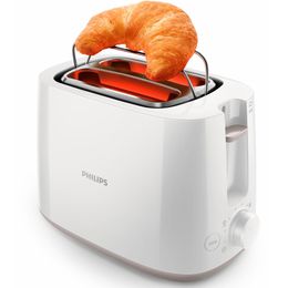 Philips Toaster "HD2581/00", B:27,1cm H:18,8cm T:16,2cm, weiß, Toaster, integrierter Brötchenaufsatz, weiss