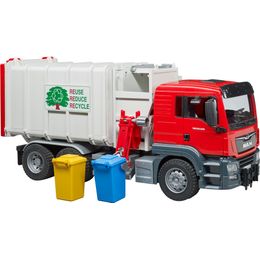 Bruder Jungen Spielzeug-M&uuml;llwagen "MAN TGS Seitenlader M&uuml;ll-LKW (03761)", rot, Kunststoff, Spielzeugfahrzeuge, Made in Europe