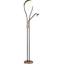 Trio LEUCHTEN LED Stehlampe "CHRIS, LED Stehleuchte Höhe 180cm, mit Lesearm, Drehdimmer", 2, Ø 30cm H: 180cm, 1 Stk.coffee, Wohnzimmer, Leuchten,