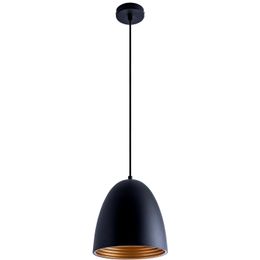 Paco Home Pendelleuchte "JACK", 1, &Oslash; 25cm H: 26cm, schwarz, Esszimmer, Leuchten, K&uuml;chenlampe H&auml;ngelampe Esszimmer Esstischlampe Innen Gold Wei&szlig;