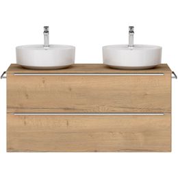 Waschtisch-Set Nobilia, B:120,3cm H:74,2cm T:48,5cm, braun, Kastenm&ouml;bel-Sets, "Alvene", in vier Breiten