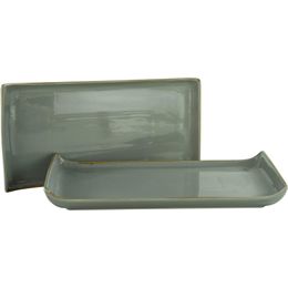 Creatable Servierplatte "Nature Collection", B/H/L: 16,5cm x 33cm, grau, Servierplatten, Servier Set, 33x16,5 cm