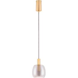 NOVA LUCE Pendelleuchte "IMATIA", 1, Ø 16cm H: 215cm, 1 Stk.gold, rauch, Esszimmer, Leuchten