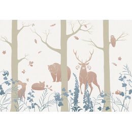 Komar Vliestapete "Digitaldruck Vlies - Forest Animals - Gr&ouml;&szlig;e 400 x 280 cm", B/L: 400m x 280m, Rollen: 1, blau, Wohnzimmer, Tapeten, Wohnzimmer,