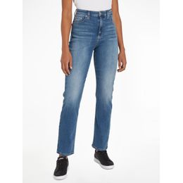 Tommy Jeans Damen Straight-Jeans "Tommy Jeans JULIE - High Waist - Straight Jeans", blau, Gr. 26, unifarben, Denim/Jeans, Obermaterial: 92%
