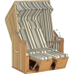 Strandkorb SUNNYSMART, B:120cm H:160cm T:80cm, beige, Balkon, Strandkörbe, "Rustikal 50 Plus", 2-Sitzer, fertig montiert