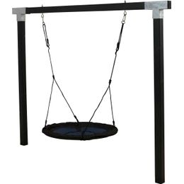 Plus Kinder Nestschaukel "Cubic", schwarz, Kunststoff, Massivholz, Stahl, L:268cm T:9cm, Schaukeln, FSC - sch&uuml;tzt Wald