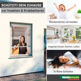 Windhager Insektenschutzplissee "Plisseefenster ULTRA FLAT", 150cm, einseitig verschiebbar, 130cm, wei&szlig;, Plissees, Insektenschutz Plissee f&uuml;r Fenster