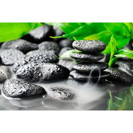 papermoon Fototapete "Zen Basalt Stones", B/L: 3m x 2,23m, Bahnen: 6 Stk., bunt, Tapeten