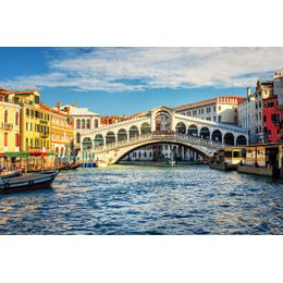 papermoon Fototapete "Grand Canal and Rialto bridge", B/L: 3m x 2,23m, Bahnen: 6 Stk., bunt, Tapeten