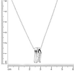 ZEEme Damen Kette mit Anh&auml;nger "925/- Sterling Silber rhodiniert Zirkonia", 45cm, Silber 925 (Sterlingsilber), L: 45 B: 7mm, wei&szlig;, Silber 925