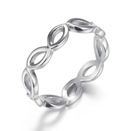 Kingka Damen Fingerring "ORIVA Leaves", 56, Edelstahl, 4,7mm, silber, Edelstahl, Fingerringe