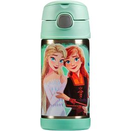 Thermos Isolierflasche "FUNTAINER STRAW BOTTLE, doppelwandiger Edelstahl, spülmaschinenfest", 350mldisney frozen 2, Trinkflaschen, 0,35l, mit