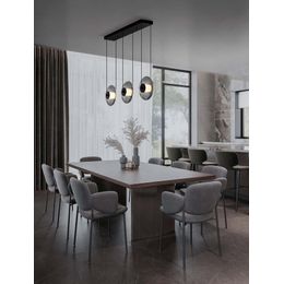 NOVA LUCE Pendelleuchte "BALLET", 3, H: 169cm, 1 Stk., grau, Esszimmer, Leuchten