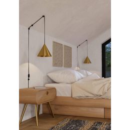 Eglo H&auml;ngeleuchte "NARICES Pendellampe, Stahl, E27, IP20, Wohnzimmerlampe, H&auml;ngelampe", 1, &Oslash; 0cm H: 142cm, 1 Stk., gold, Esszimmer, Leuchten,