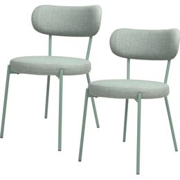 4-Fu&szlig;stuhl Tom Tailor HOME, B:50cm H:81,5cm T:59cmschwarz pond, sage, sage, Metall, Stoff, St&uuml;hle, "SOFT PAD CHAIR", Esszimmerstuhl, 4-Fu&szlig;gestell,
