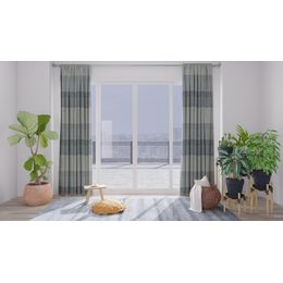 Gardine HOMING, B:140cm H:245cm, grau, Polyester, Wohnzimmer, Gardinen, "Lennik", Streifen, modern, Farbverlauf, Wohnzimmer, Schlafzimmer