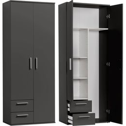 Mehrzweckschrank Procontour, B:64cm H:167cm T:34cm, grau, K&uuml;che, Schr&auml;nke, "Schrank Clara TOPSELLER", H&ouml;he 167cm mit variabel verstellbaren