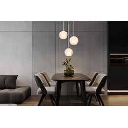 Globo LIGHTING H&auml;ngeleuchte "BARRY", 3, &Oslash; 20cm H: 120cm, 1 Stk.nickel matt, Wohnzimmer, Leuchten,