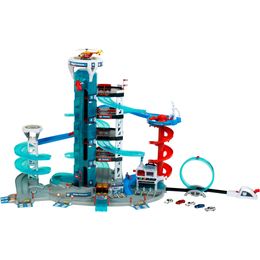klein Kinder Spiel-Parkhaus "Bosch Car Service Mega Universe", blau, B:183cm H:98cm T:80cm, Fahrzeug-Spielwelten