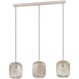 Eglo Pendelleuchte "Hängeleuchte ROMAZZINA, exkl. E27, Stahl, Pendellampe", 3, Ø 20cm H: 110cm, beige, Esszimmer, Leuchten, Esszimmerlampe,